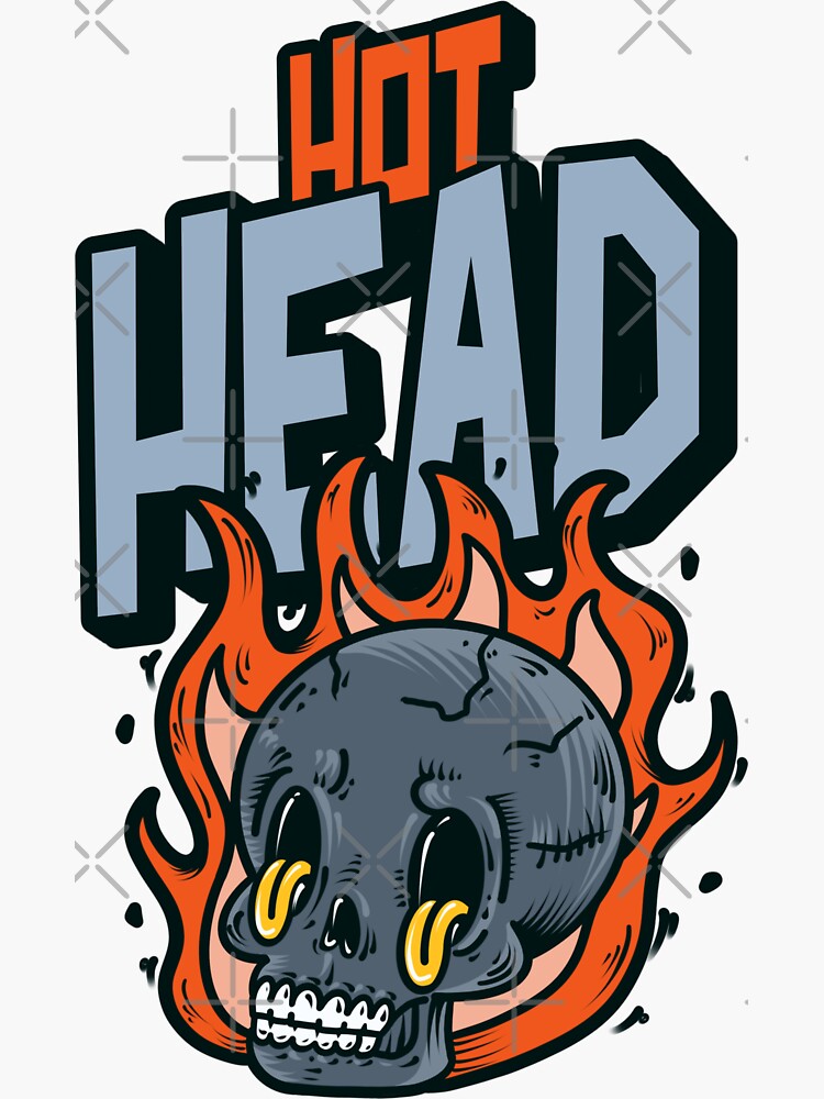 "Halloween Horror - Hot Head - Burning skull in flames" Sticker by ...