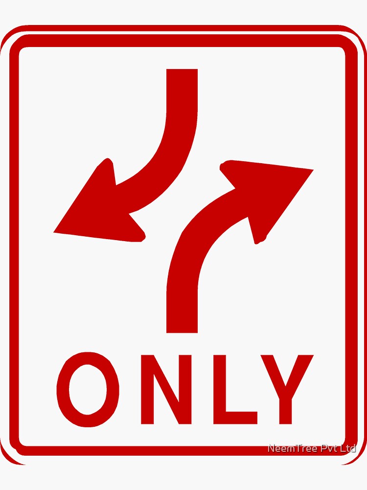 "Two way Side Way Traffic Sign" Sticker by BoldPetal | Redbubble