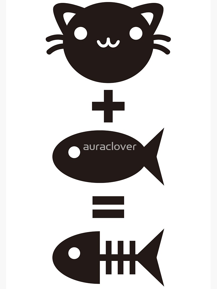 "Cat + Fish = Bone" Photographic Print for Sale by auraclover | Redbubble