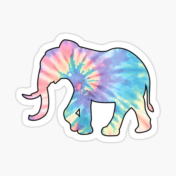 "Tie Dye Elephant" Sticker for Sale by innerstellar25 | Redbubble