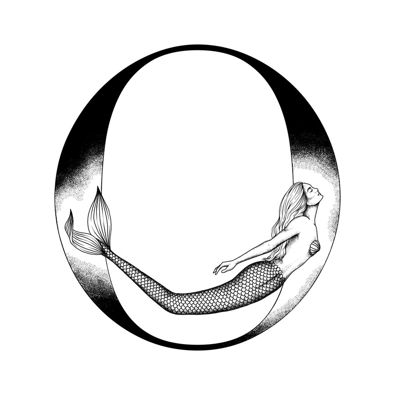 "Mermaid Alphabet - O" by Elizabeth Weglein | Redbubble