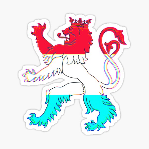 "Roude Léiw / Roter Löwe 3 Farben" Sticker von theMagicM0nkey | Redbubble