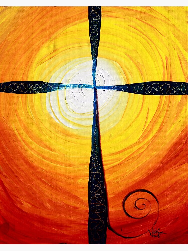 "Christian Cross Art, Abstract, WARM Sunset, COLORFUL, Deep, Original ...