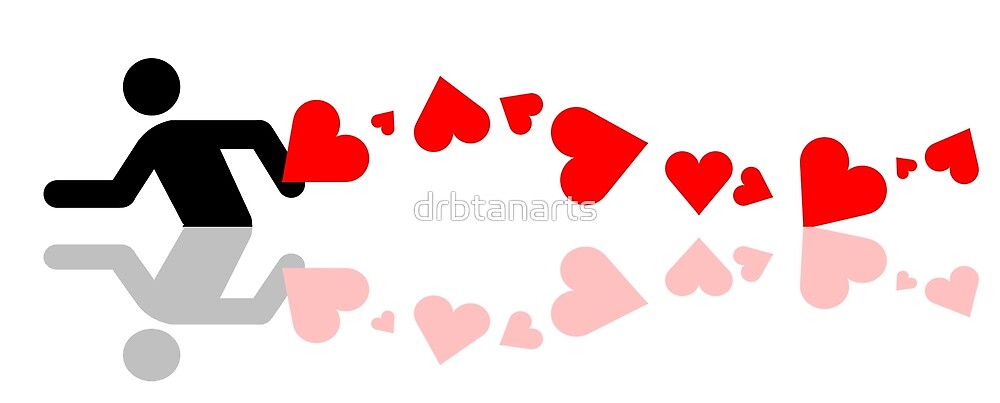 "Man Running from Love" by Dentanarts | Redbubble