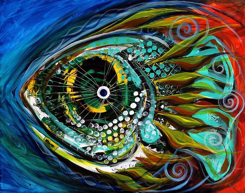 "EXCELLENT, UNIQUE ABSTRACT FISH ART from J. Vincent, "Slight ...