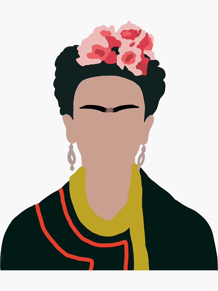 Pegatina «Frida Line Art Kahlo» de Ident1tycr1sis | Redbubble