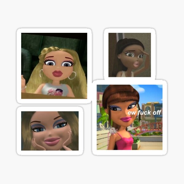 "BRATZ meme faces" Sticker for Sale by vhilohx | Redbubble