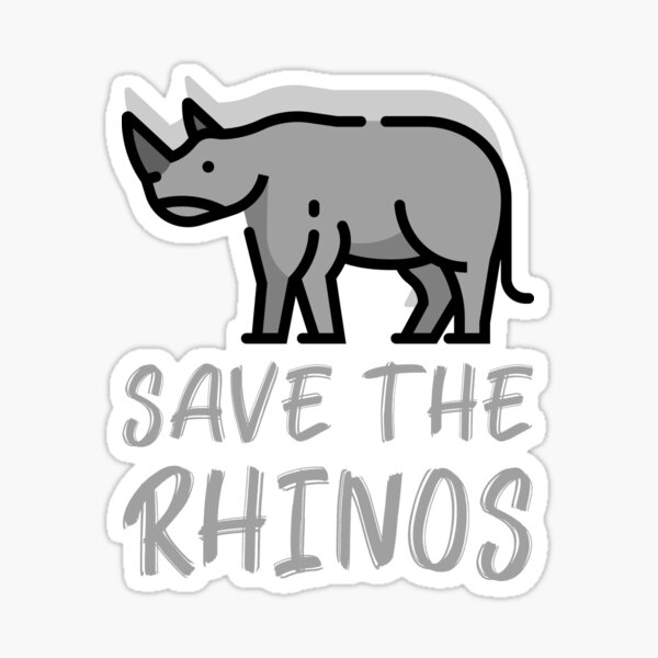 "Save the Rhinos Sad Rhinoceros " Sticker for Sale by javes93 | Redbubble