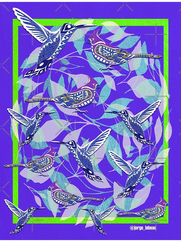 "angry mockingbird with wings mexican patterns ecopop" Poster for Sale ...