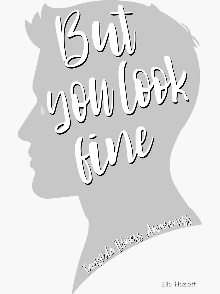 "But You Look Fine Man Silhouette Gray" Sticker by ElleHazlett | Redbubble