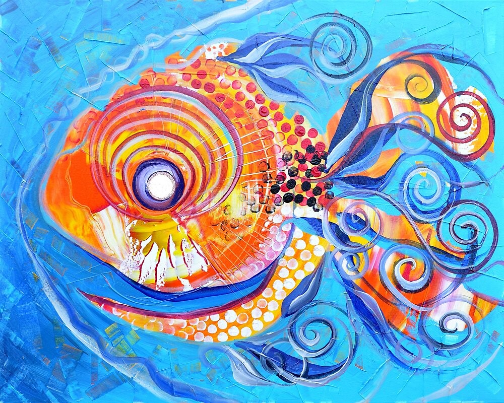 "Expressive abstract FISH ART / design from J. Vincent Scarpace ...