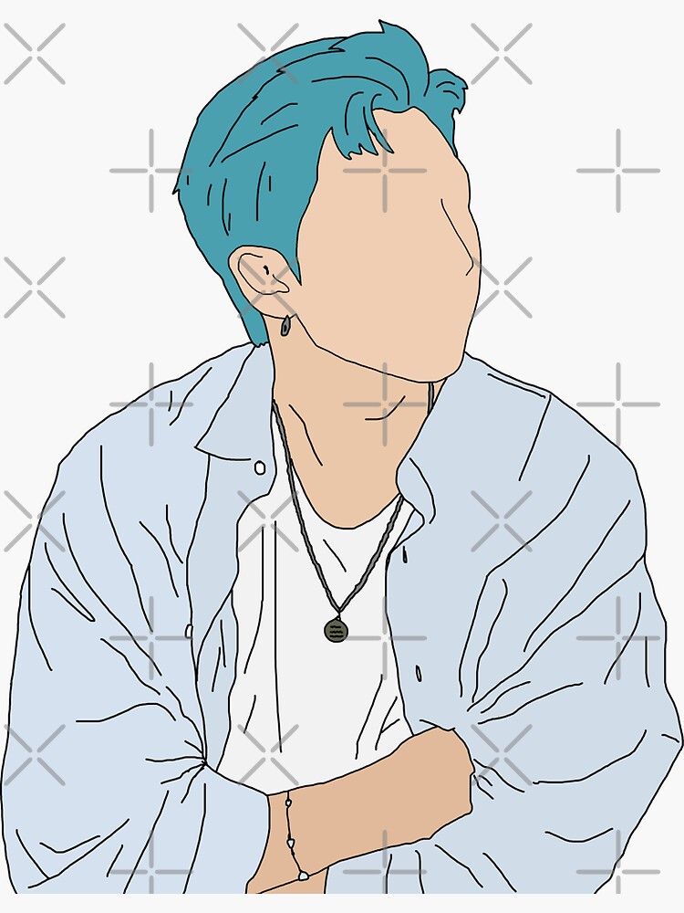 "RM Dynamite Line Art" Sticker for Sale by serendipitousMT | Redbubble