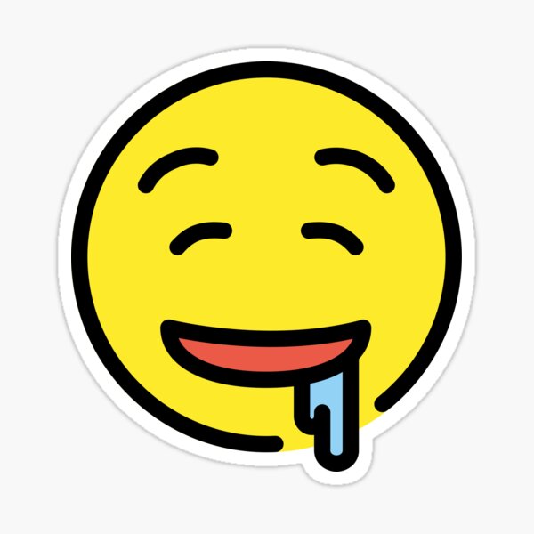 Drooling Emoji Stickers | Redbubble