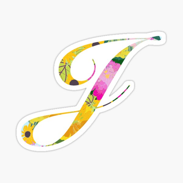 "Monogram Floral Cursive Letter J" Sticker for Sale by sporadicdoodlin ...