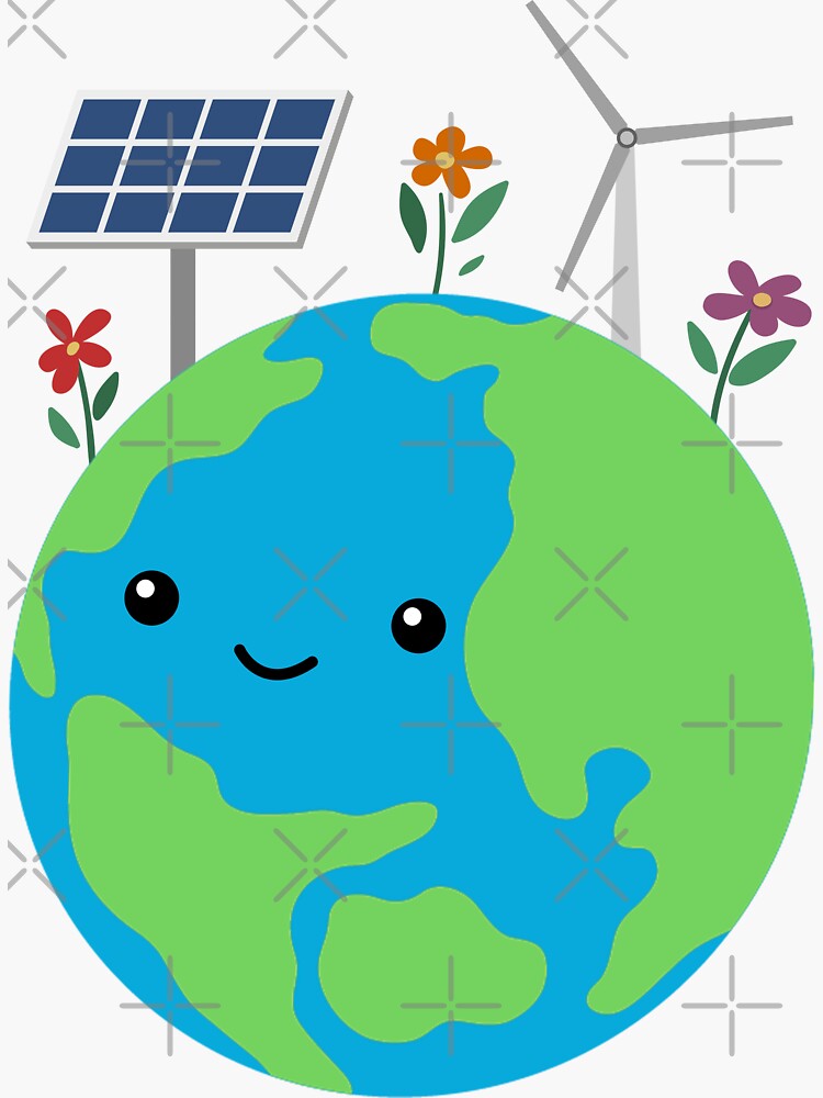 "happy earth clean energy green energy" Sticker for Sale by jaoafallas ...