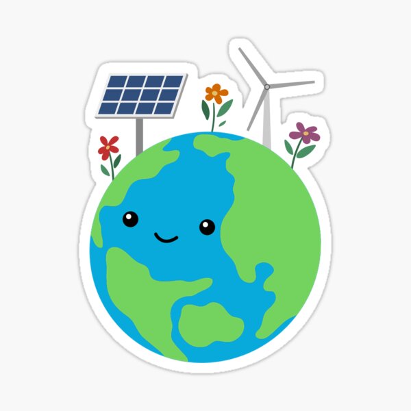 "happy earth clean energy green energy" Sticker for Sale by jaoafallas ...