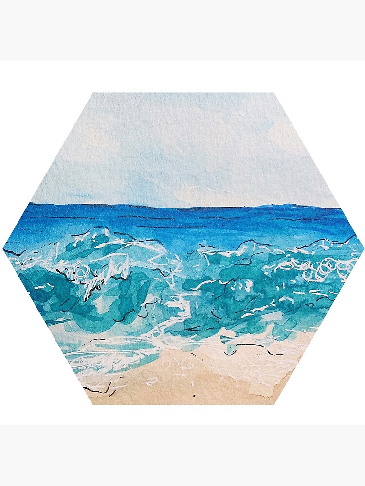 "ocean waves hexagon" Poster for Sale by shanz-arts | Redbubble