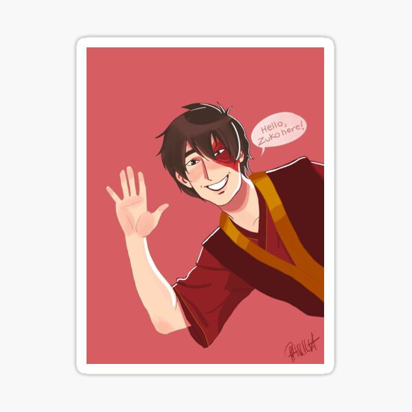 "Zuko Here!" Sticker for Sale by PriscyPalomino | Redbubble