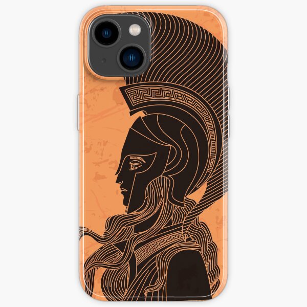 "greek orange and black amphora drawing of athena" iPhone Case for Sale ...