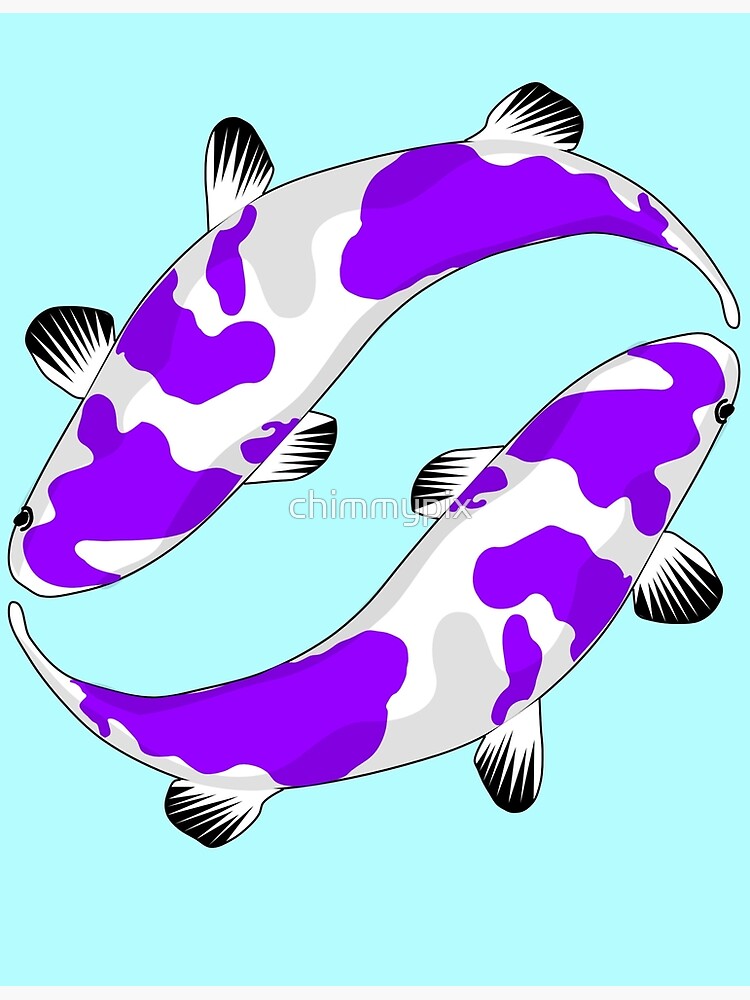 "Two Koi Fish Purple" Poster by chimmypix | Redbubble