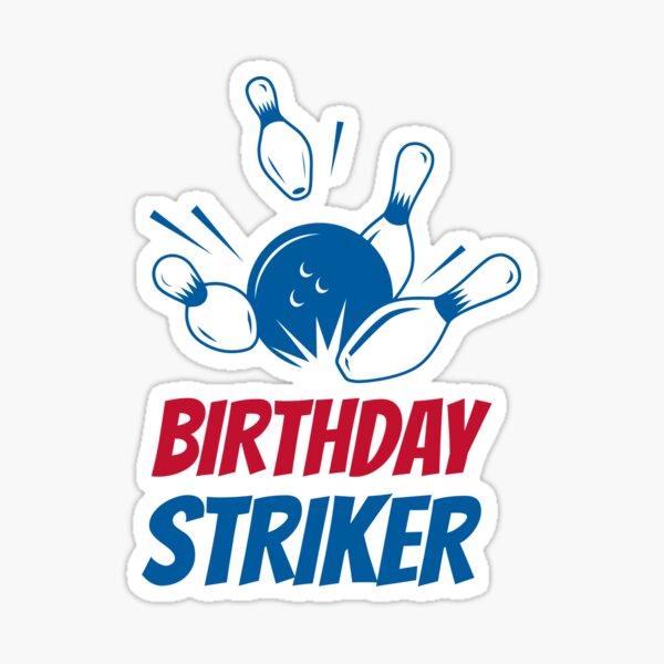 "Birthday striker" Sticker for Sale by urban-symmetry | Redbubble