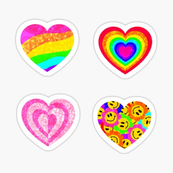 "kidcore glitter heart sticker pack" Sticker for Sale by elizastreet ...