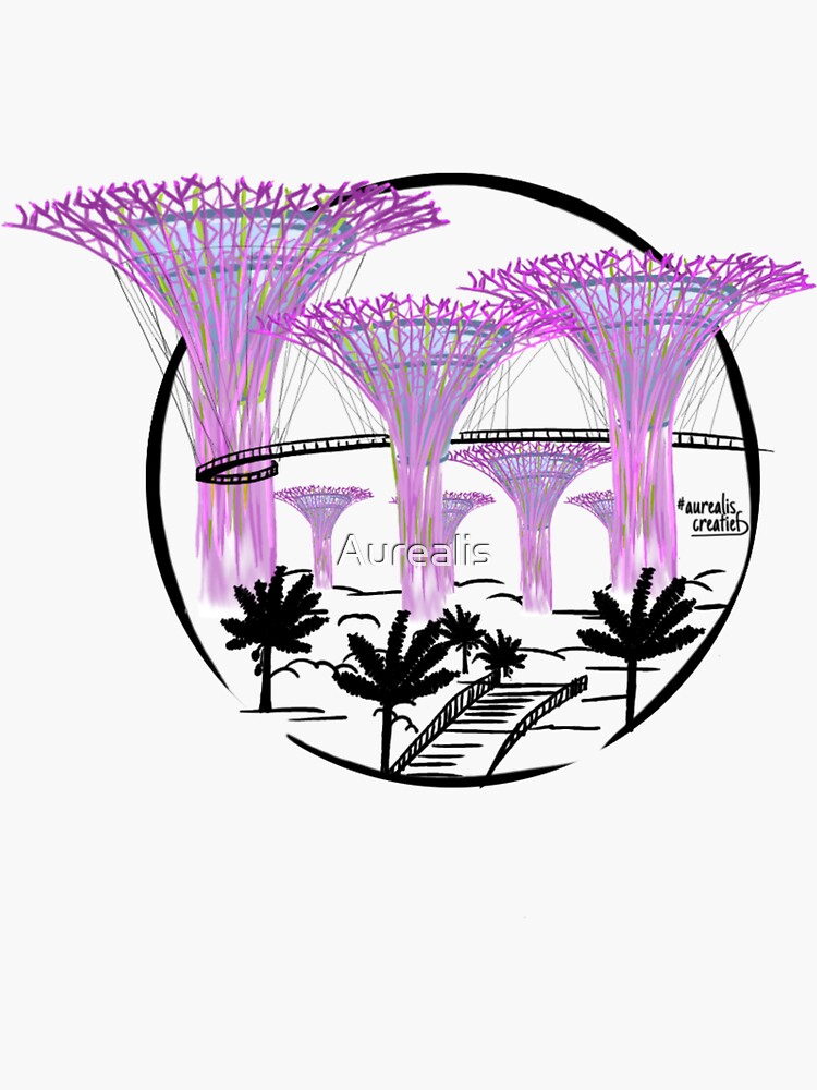 "Singapore - Supertree Grove" Sticker by Aurealis | Redbubble