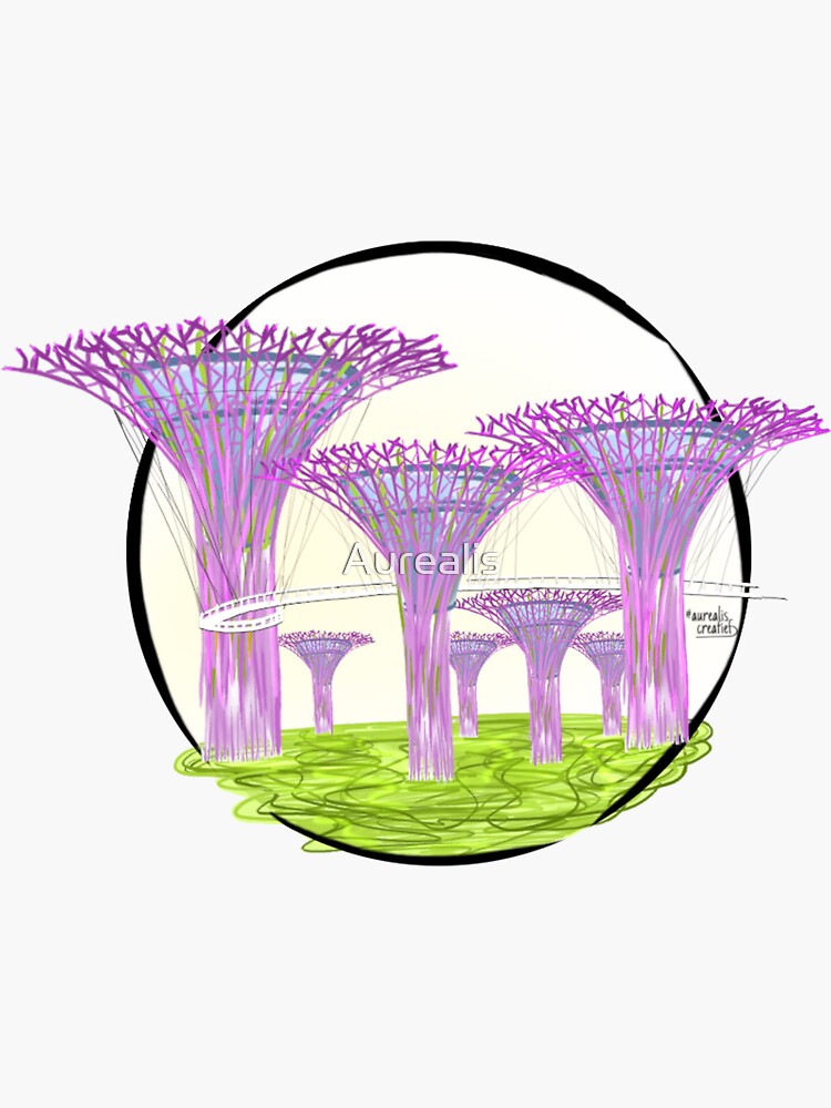 "Singapore - Supertree Grove" Sticker for Sale by Aurealis | Redbubble