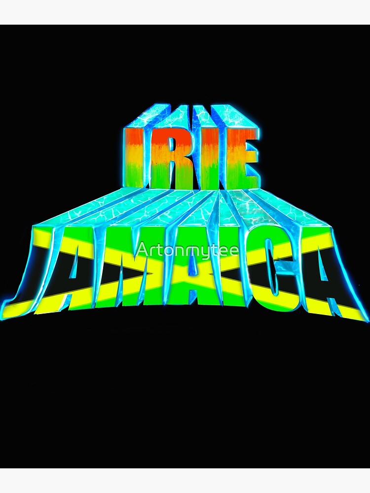 "Irie Jamaica, Rasta colours and Jamaican flag in black green and gold ...