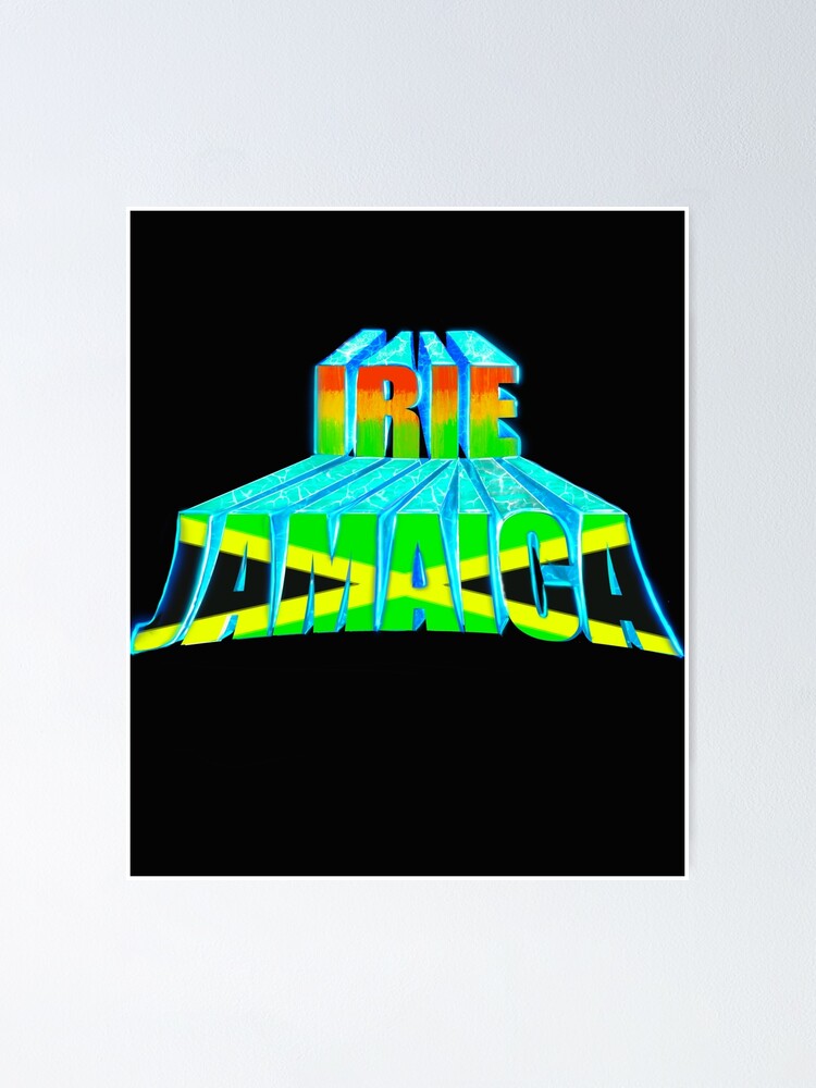 "Irie Jamaica, Rasta colours and Jamaican flag in black green and gold ...