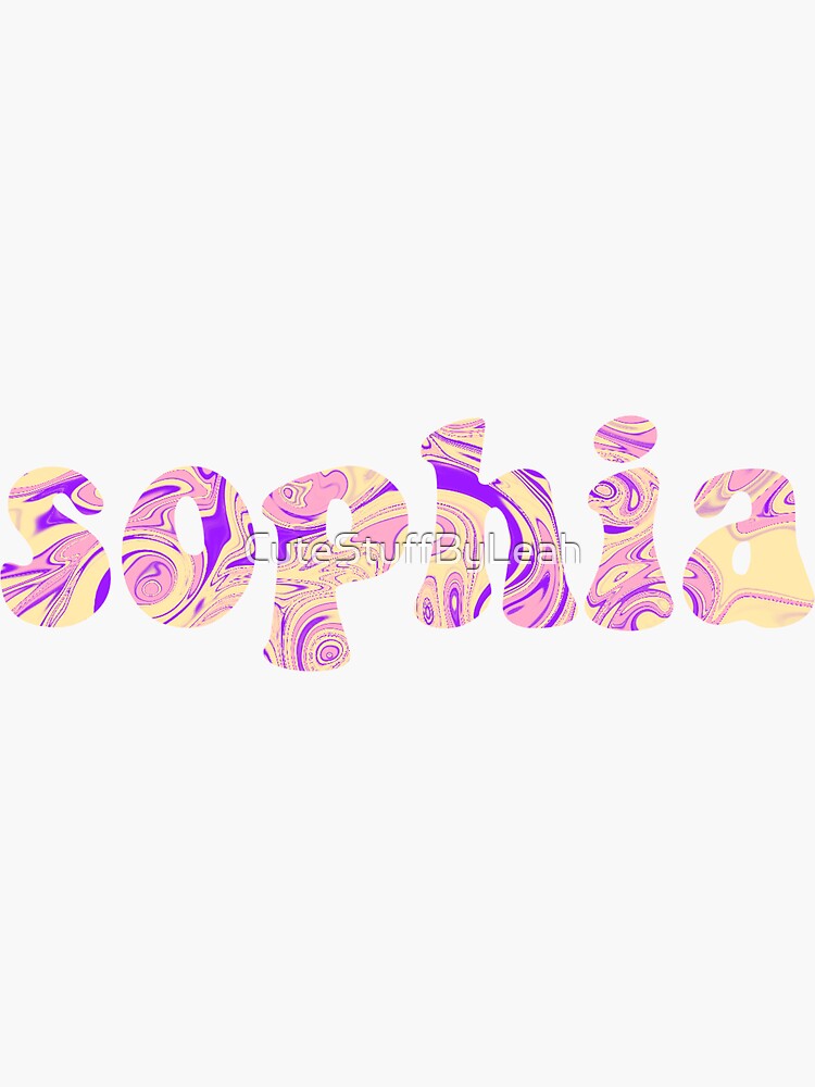 "Sophia Sticker Name" Sticker by CuteStuffByLeah | Redbubble