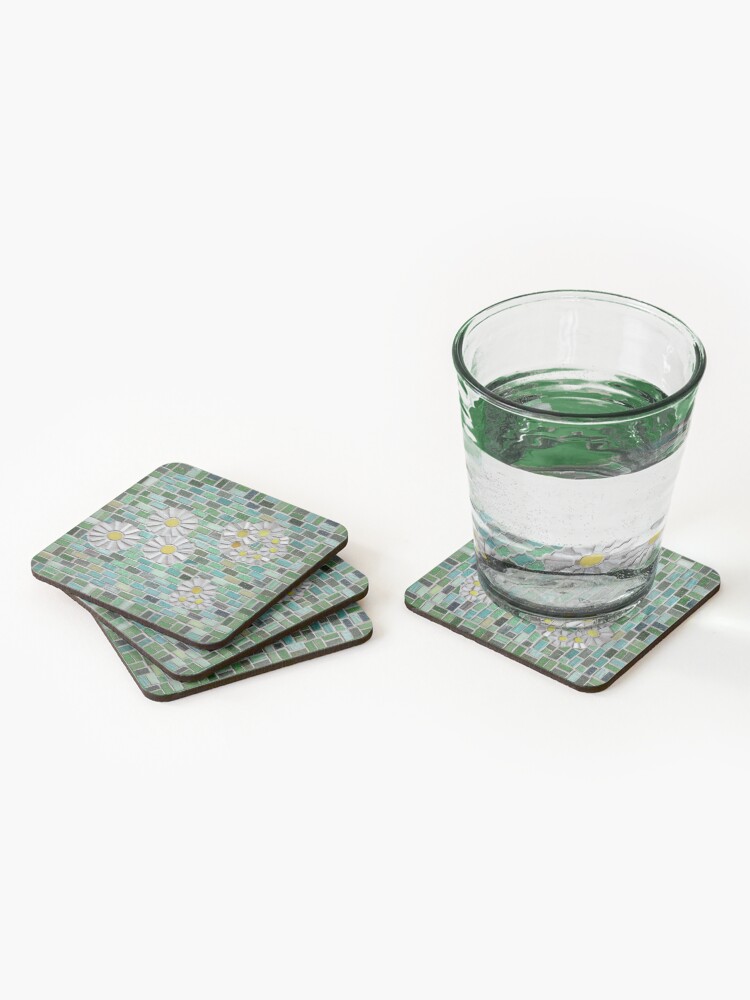 "Daisies Mosaic Art" Coasters (Set of 4) for Sale by joannaydesigns ...