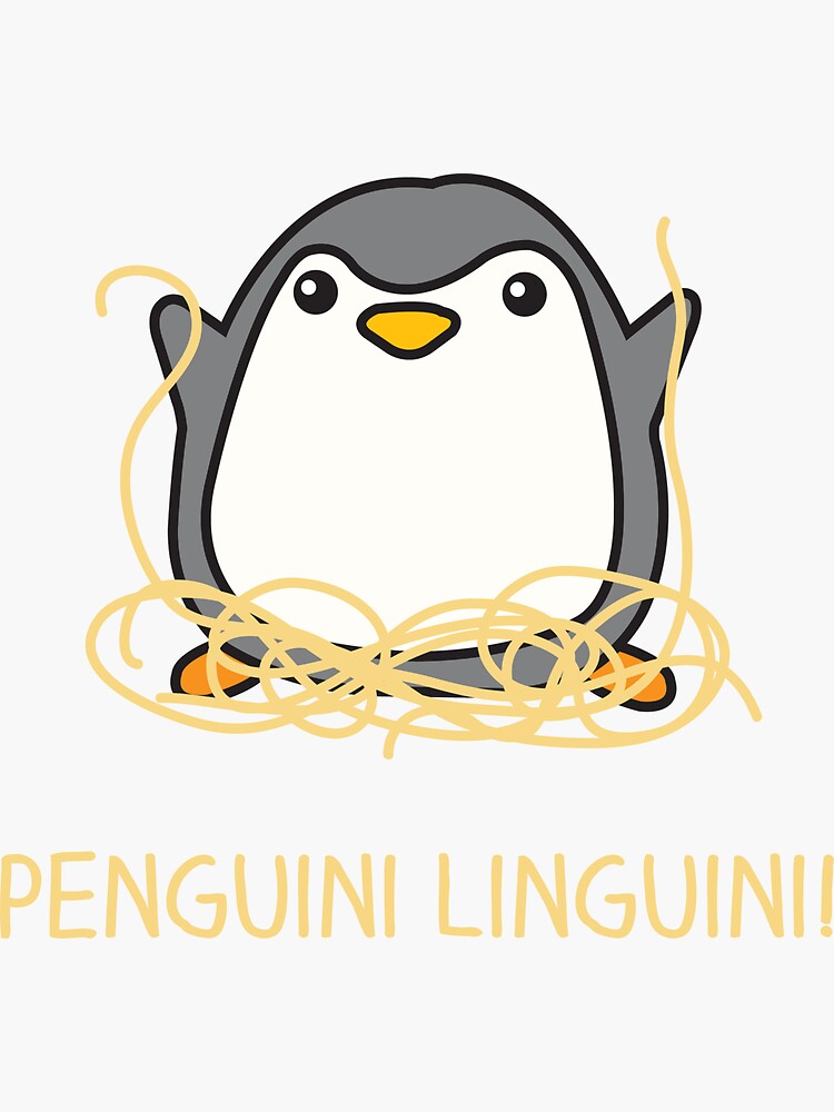 "Penguini Linguini, Spaghetti, Pasta penguin" Sticker for Sale by ...