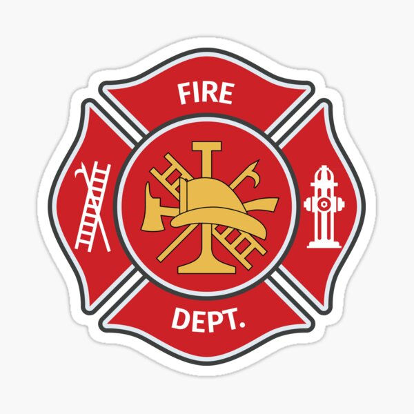 "Firefighter Fire Department Maltese Cross Symbol Full Color Design ...