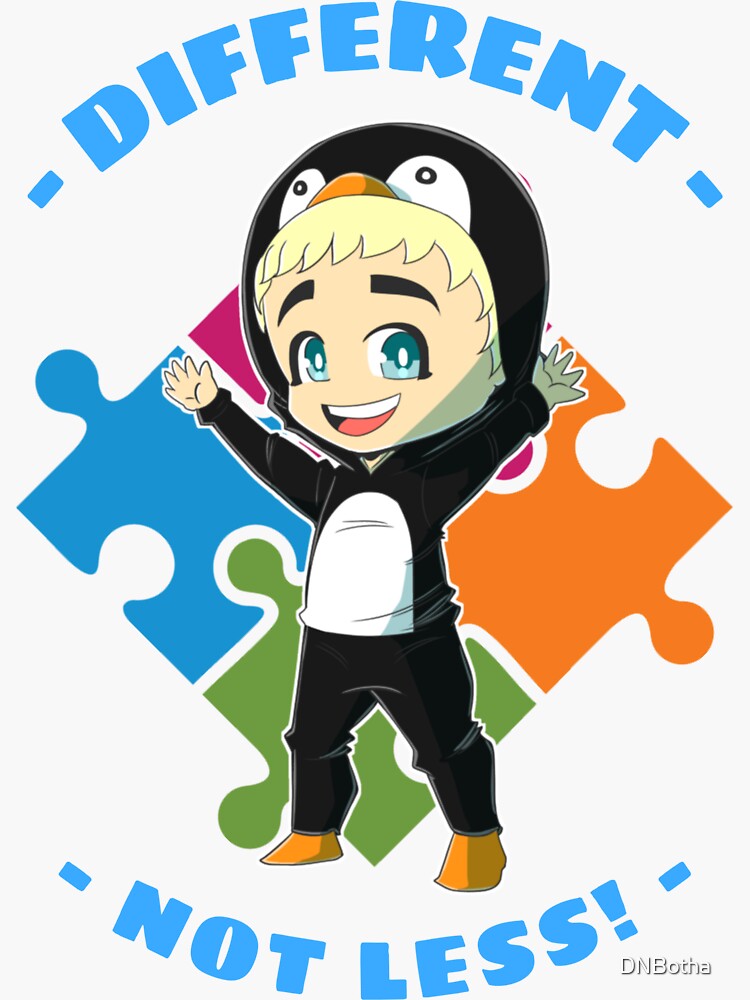 "Different, Not Less!" Sticker for Sale by DNBotha | Redbubble