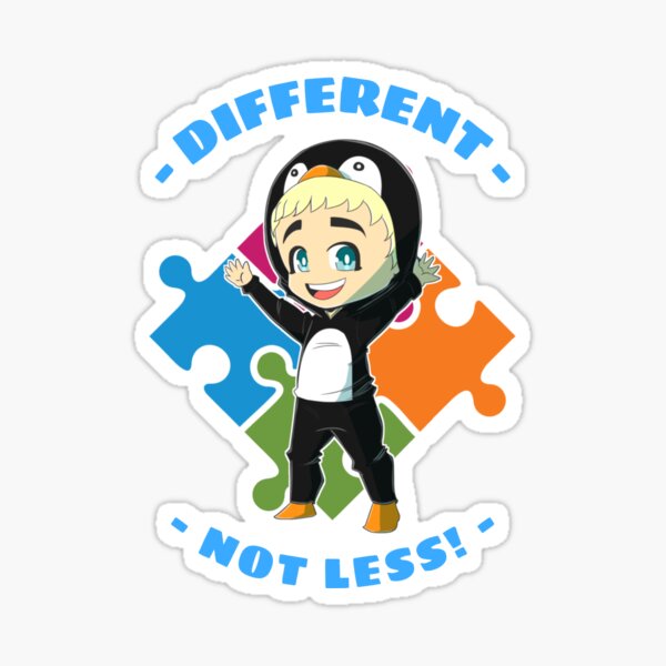 "Different, Not Less!" Sticker for Sale by DNBotha | Redbubble