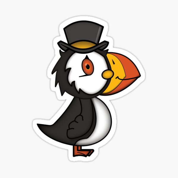 "Finlay The Puffin" Sticker for Sale by GraveyardGhouls | Redbubble
