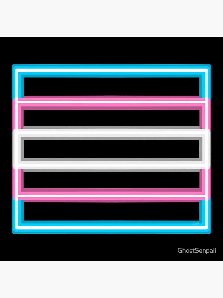 Pegatina «Bandera de neón Trans» de GhostSenpaii | Redbubble