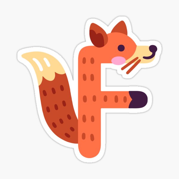 "Letter F animal alphabet back to school" Sticker for Sale by ...