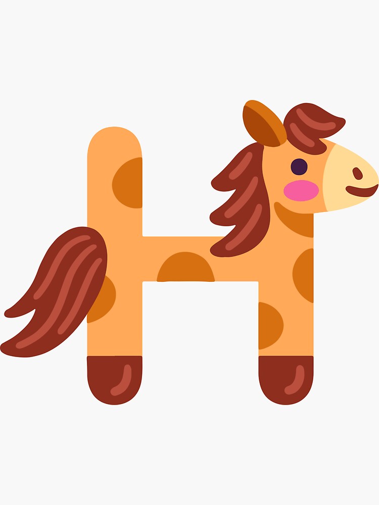 "Letter H animal alphabet back to school" Sticker by awesomedesignrd ...