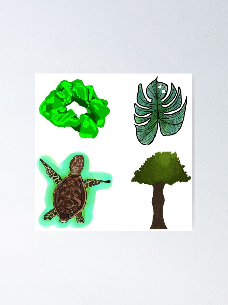 "Green Aesthetic Sticker Pack" Poster for Sale by KatharineArt | Redbubble