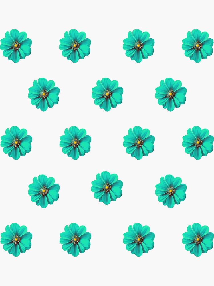 "Turquoise Flower Pack" Sticker by Peony-Designs | Redbubble