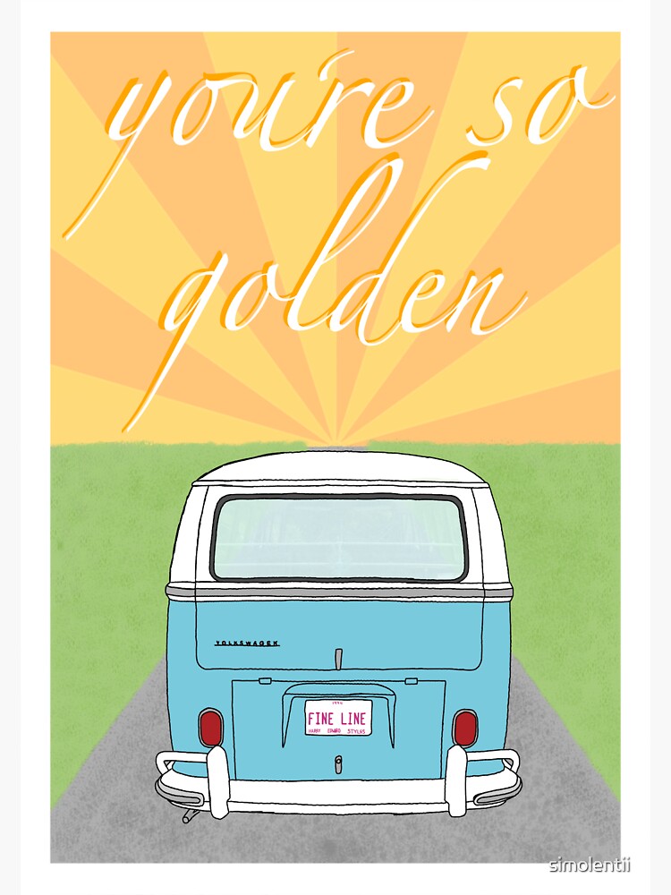 "HARRY STYLES GOLDEN POSTER" Sticker by simolentii | Redbubble