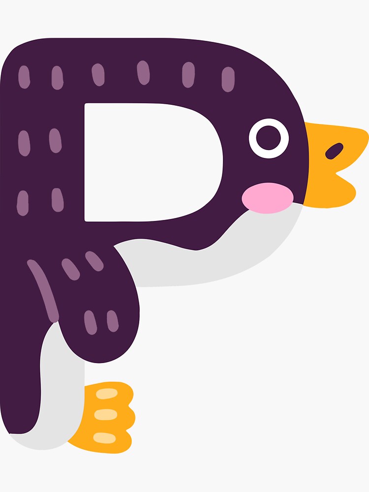 "Letter P animal alphabet back to school" Sticker by awesomedesignrd ...