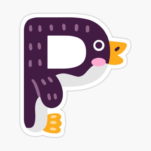 "Letter P animal alphabet back to school" Sticker by awesomedesignrd ...