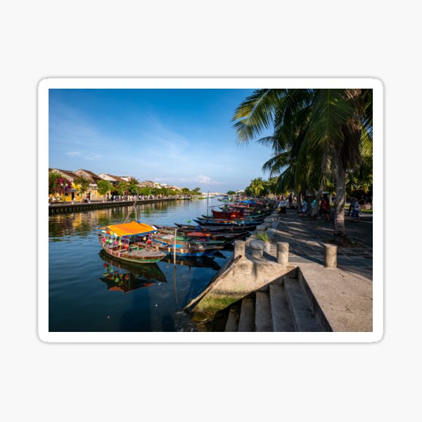 "River Boats, Hoi An" Sticker for Sale by rossacampbell | Redbubble