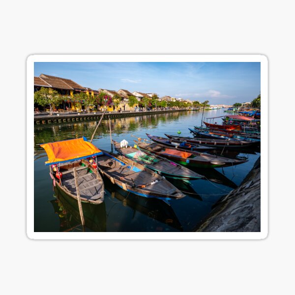 "River Boats, Hoi An" Sticker for Sale by rossacampbell | Redbubble
