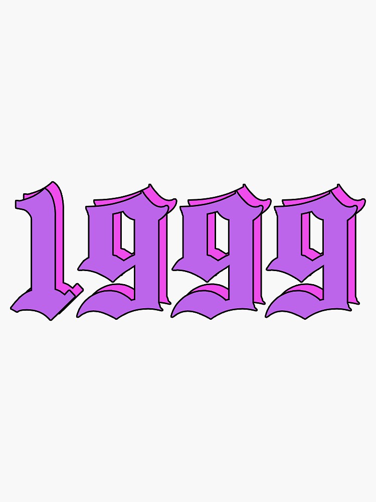 "'1999' " Sticker for Sale by camillacscott | Redbubble