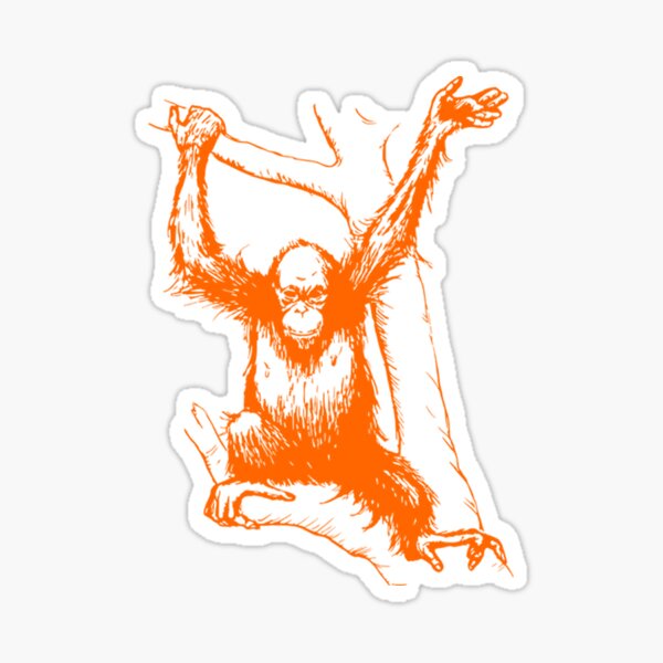"Orang Utan Design" Sticker for Sale by Captainmairah | Redbubble