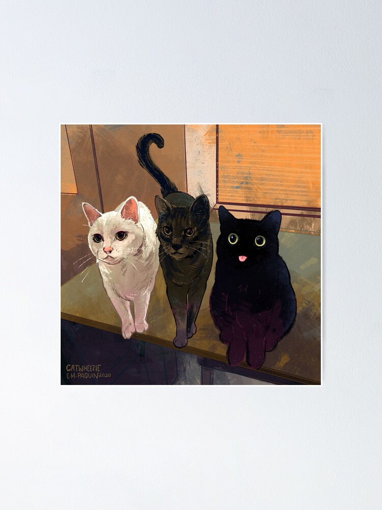 "The Goofy Friend: Day 69 of drawing cats" Poster by emwheezie | Redbubble